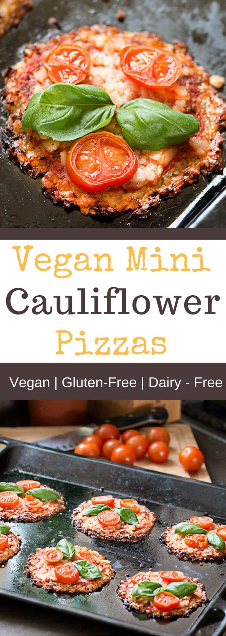 Vegan Mini Cauliflower Pizzas (GF) - The Healthy Tart