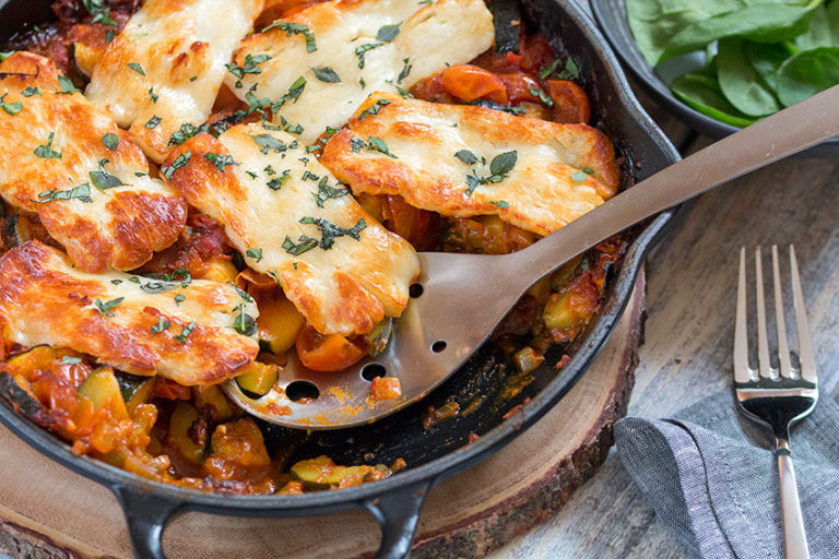 Mediterranean Halloumi Bake - The Healthy Tart